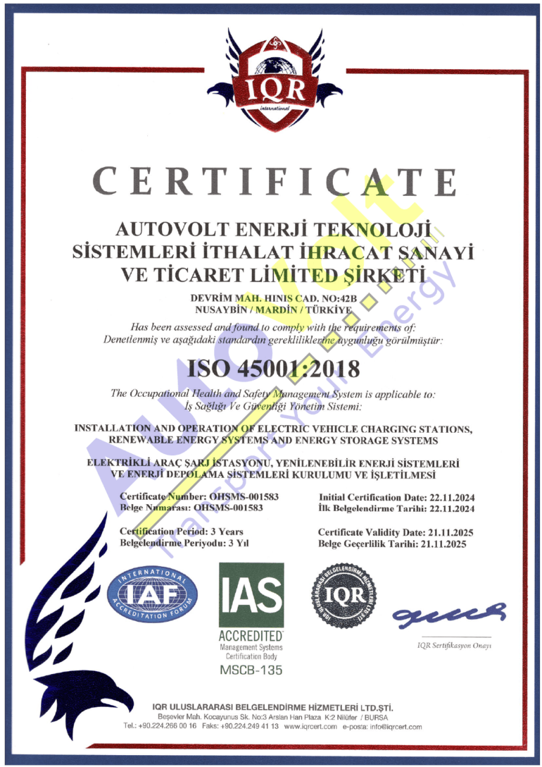 Sertifikalar ve Lisanslar - AutoVolt